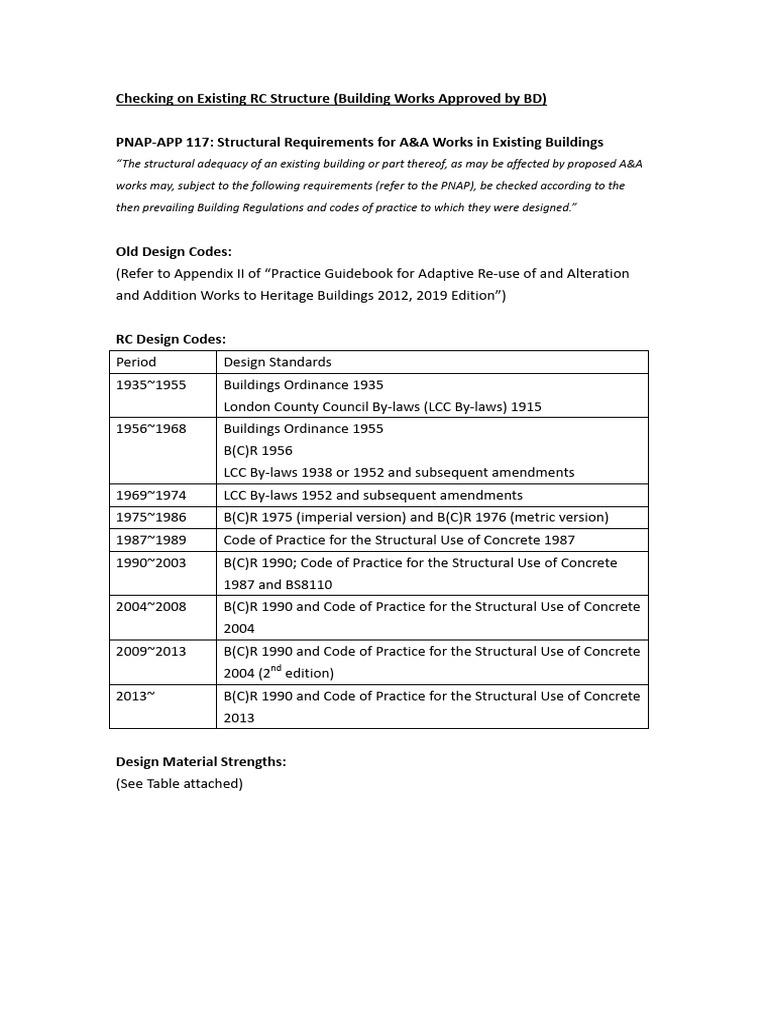RC Structure A&A Works Guidelines | PDF | Concrete | Building Materials