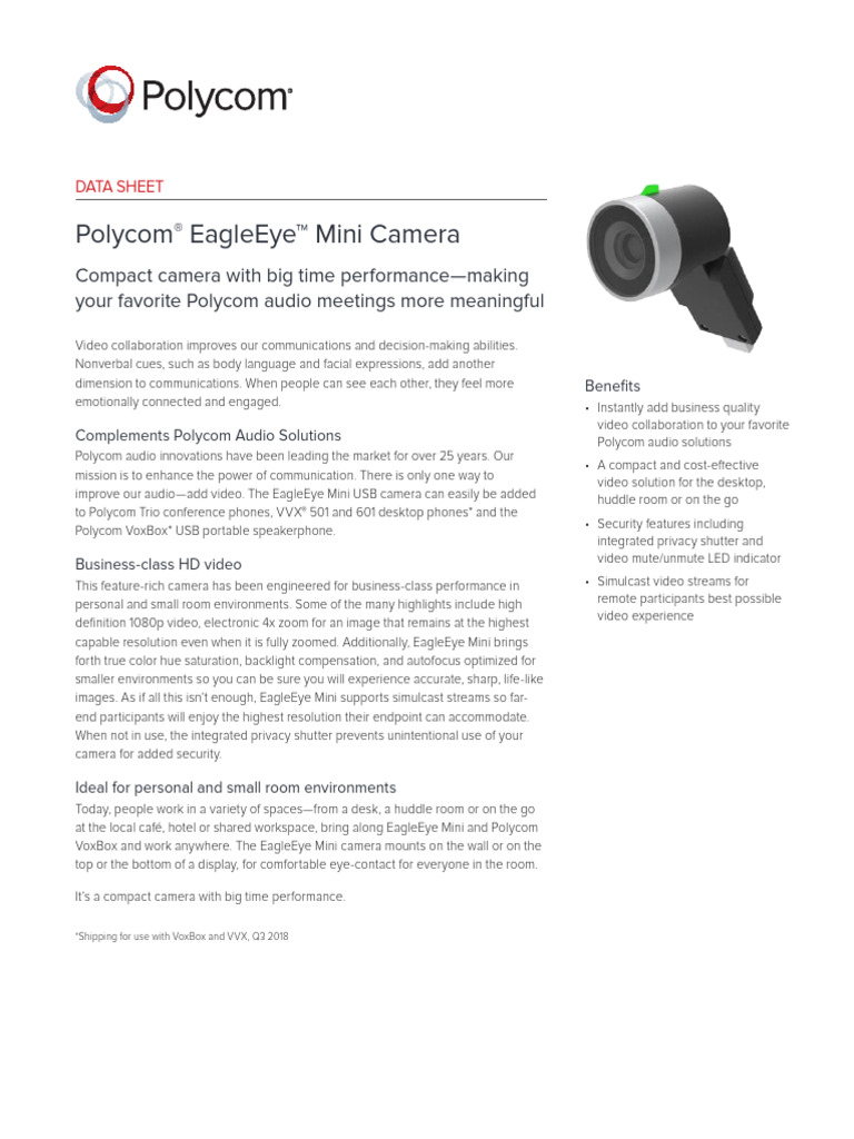 RealPresence-Polycom-EagleEye-Mini-Camera | PDF | Camera | Video