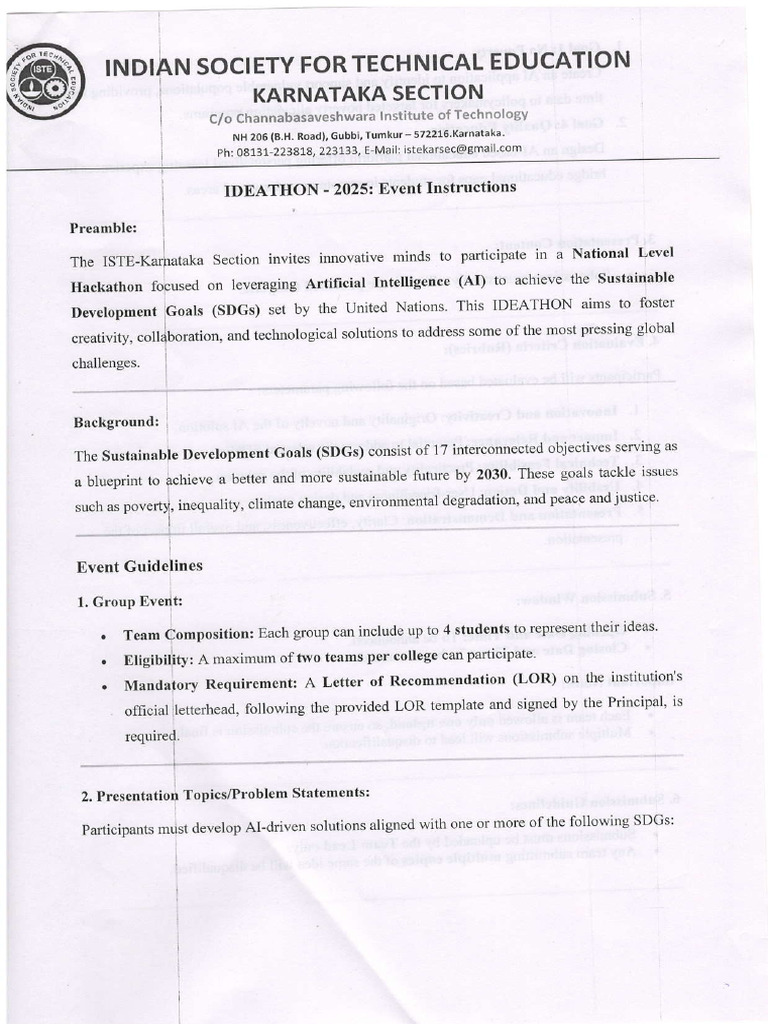 Ideathon - 2025 Event Instructions | PDF | Sustainability