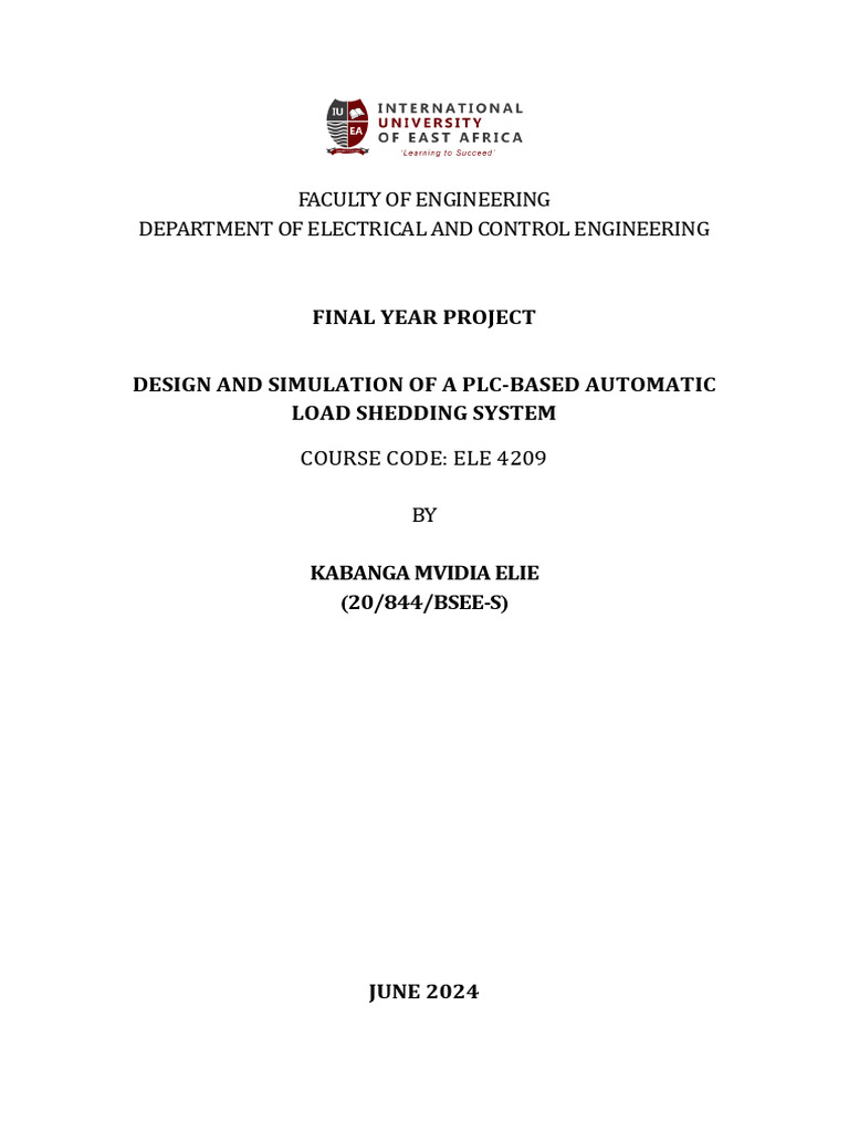Kabanga Mvidia Elie Final Year Project Ele 4209 | PDF | Programmable ...