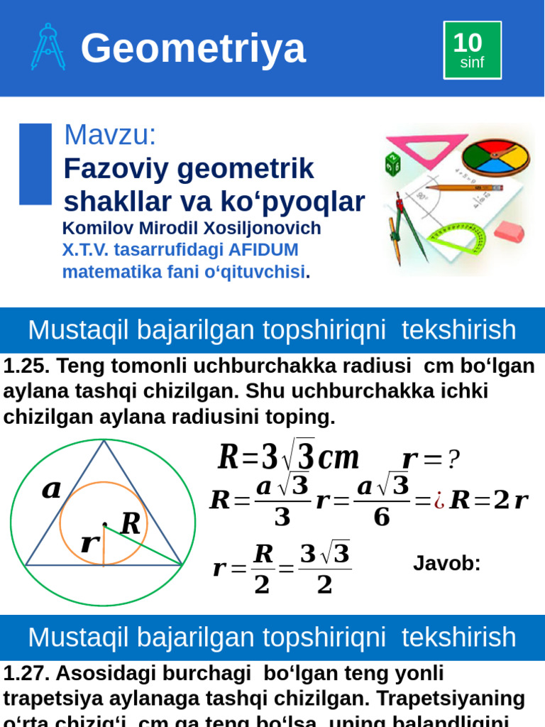 10 Sinf Geometriya 5-Dars.+ | PDF