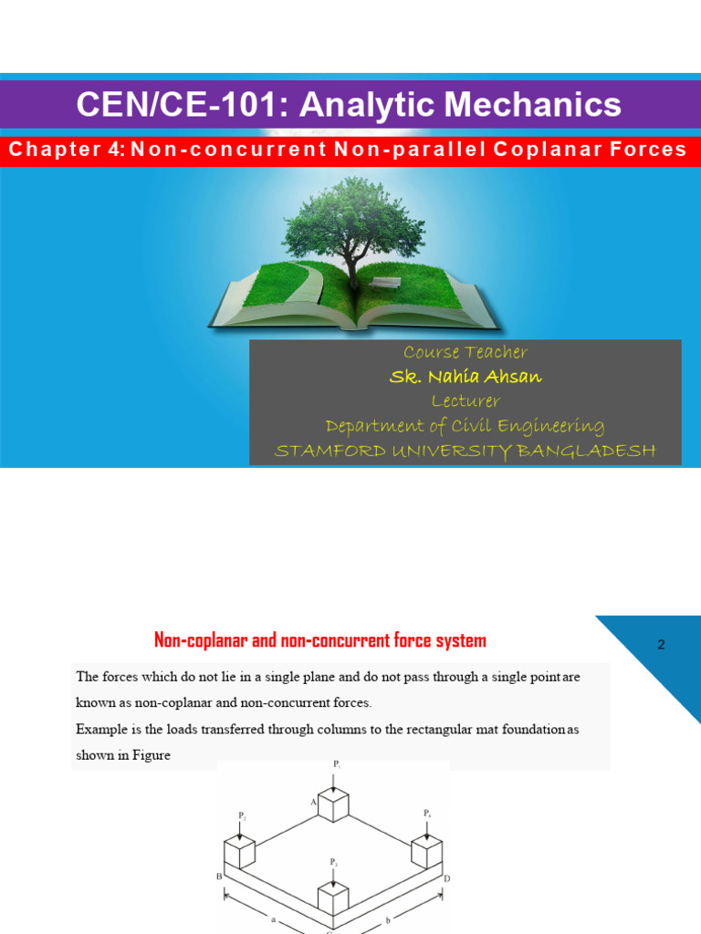 Chapter-4 - Nonconcurrent Non Parallel Coplanar Force | PDF