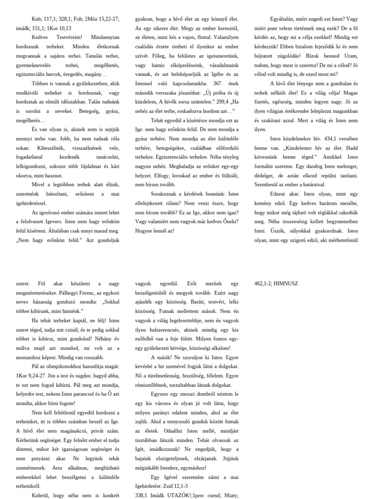 1kor 10,13 Mennyi Terhet Rak Ránk Isten | PDF