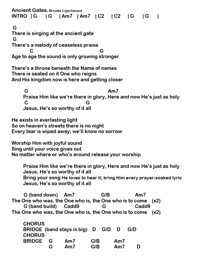 Ancient Gates Key of C | PDF