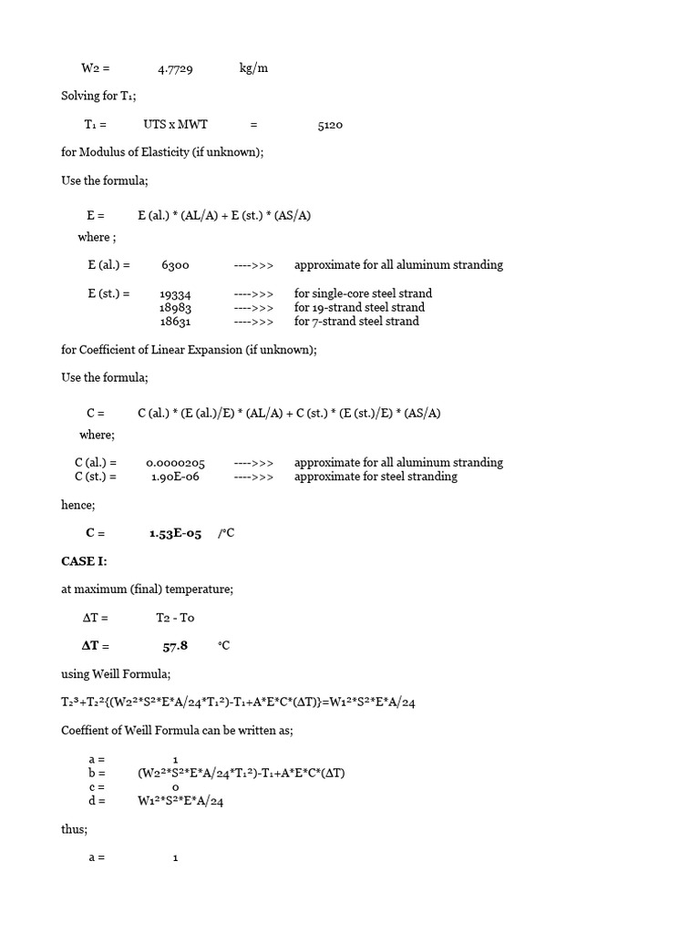 Sample Sag Calculation - 16 | PDF