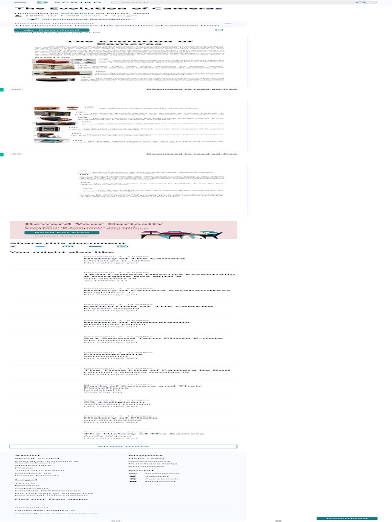 The Evolution of Cameras PDF Camera Digital Camera | PDF | Digital Technology