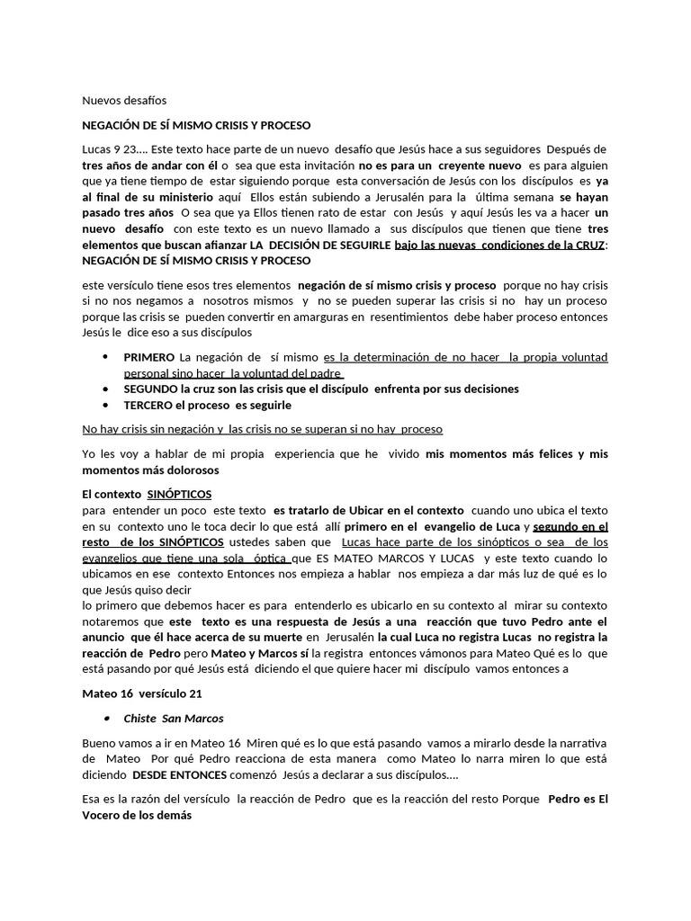 Lucas 9 23 | PDF | Evangelio de Mateo | Jesús