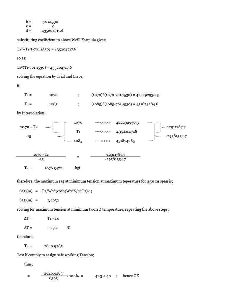 Sample Sag Calculation - 22 | PDF