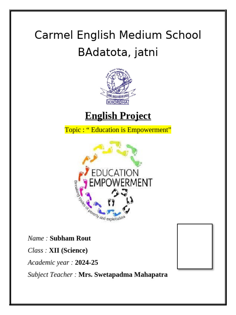 Education is Empowerment Project Report | PDF