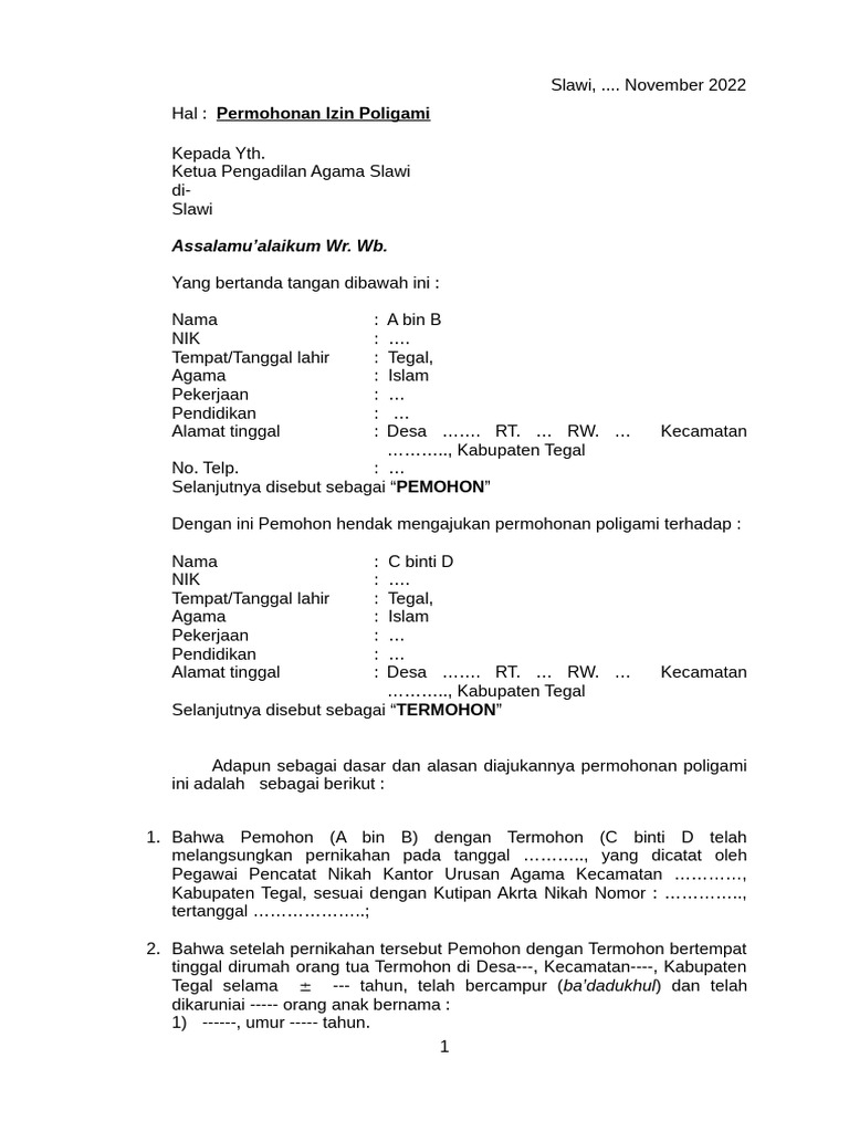 Permohonan Poligami | PDF