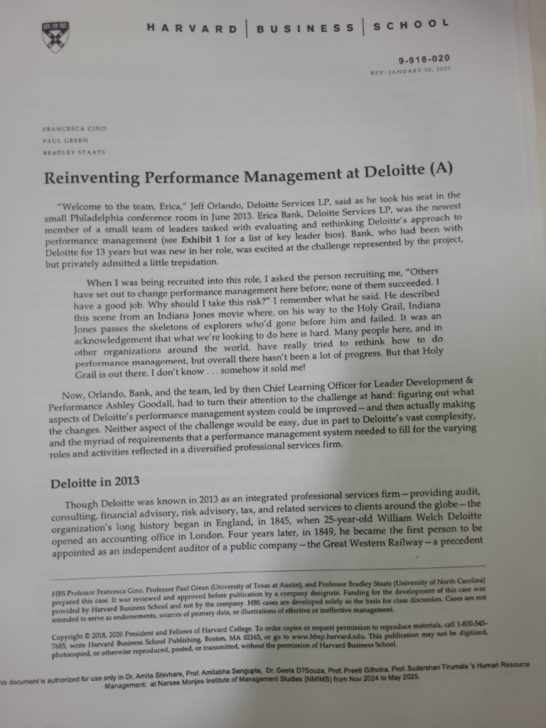 Deloitte Case HRM | PDF