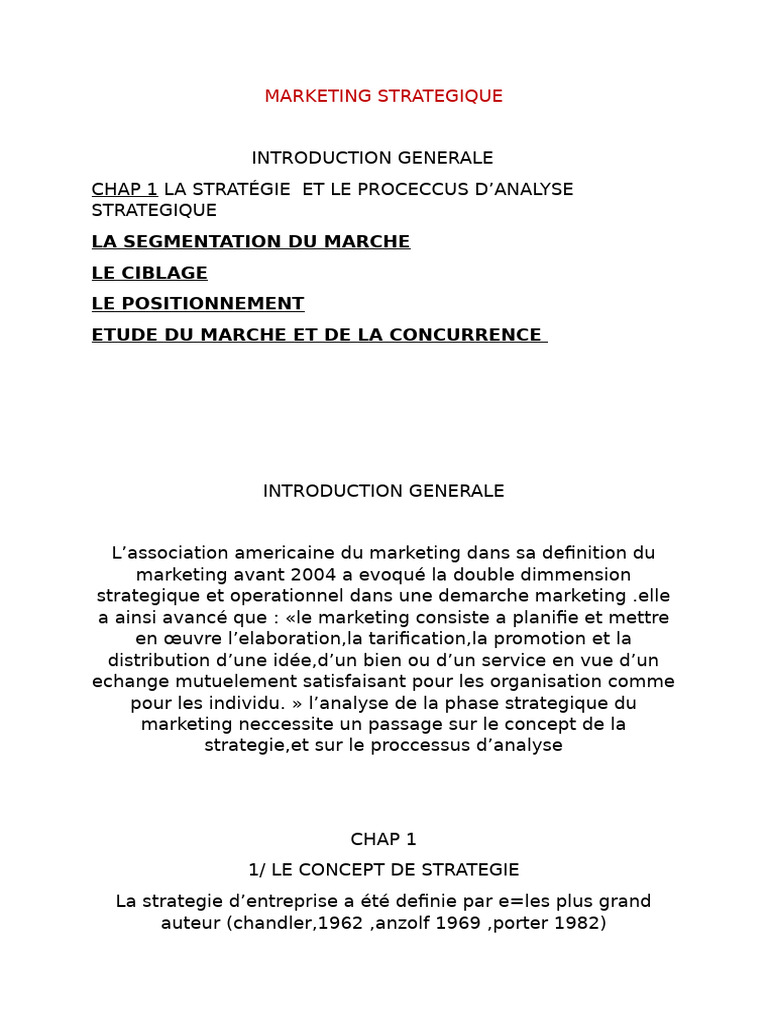 Stratégies de Marketing et Segmentation | PDF | Commercialisation ...