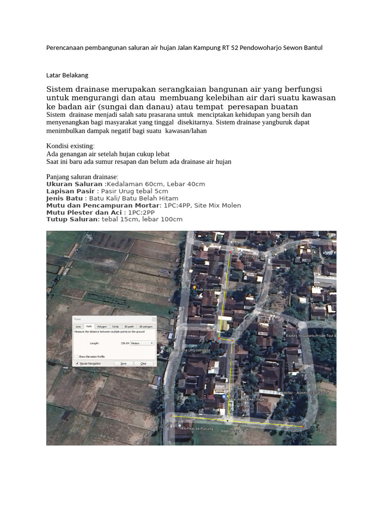 Drainase Baru RT 52 Pendowoharjo | PDF