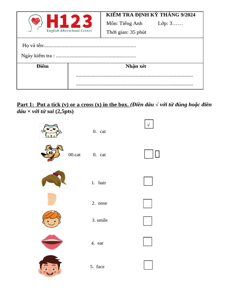 GRADE 3 Test 1 Lesson 5 | PDF