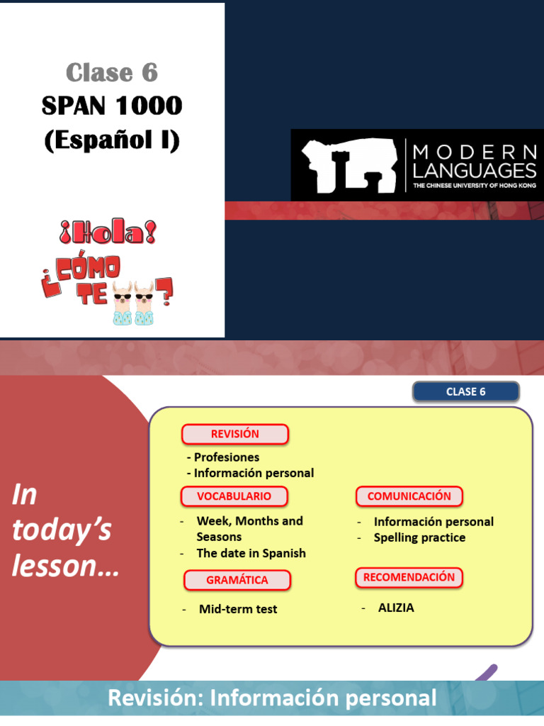 Pre PPT Clase 6 Spani | PDF