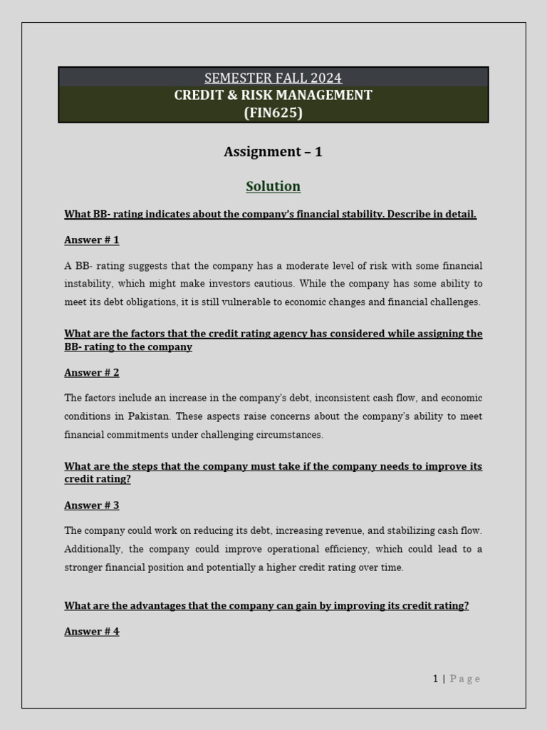Understanding BB- Credit Ratings | PDF