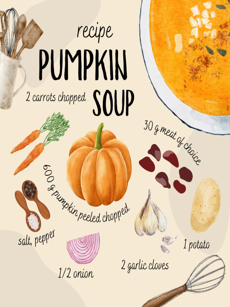 Orange Illustrative Recipe Instagram Post | PDF