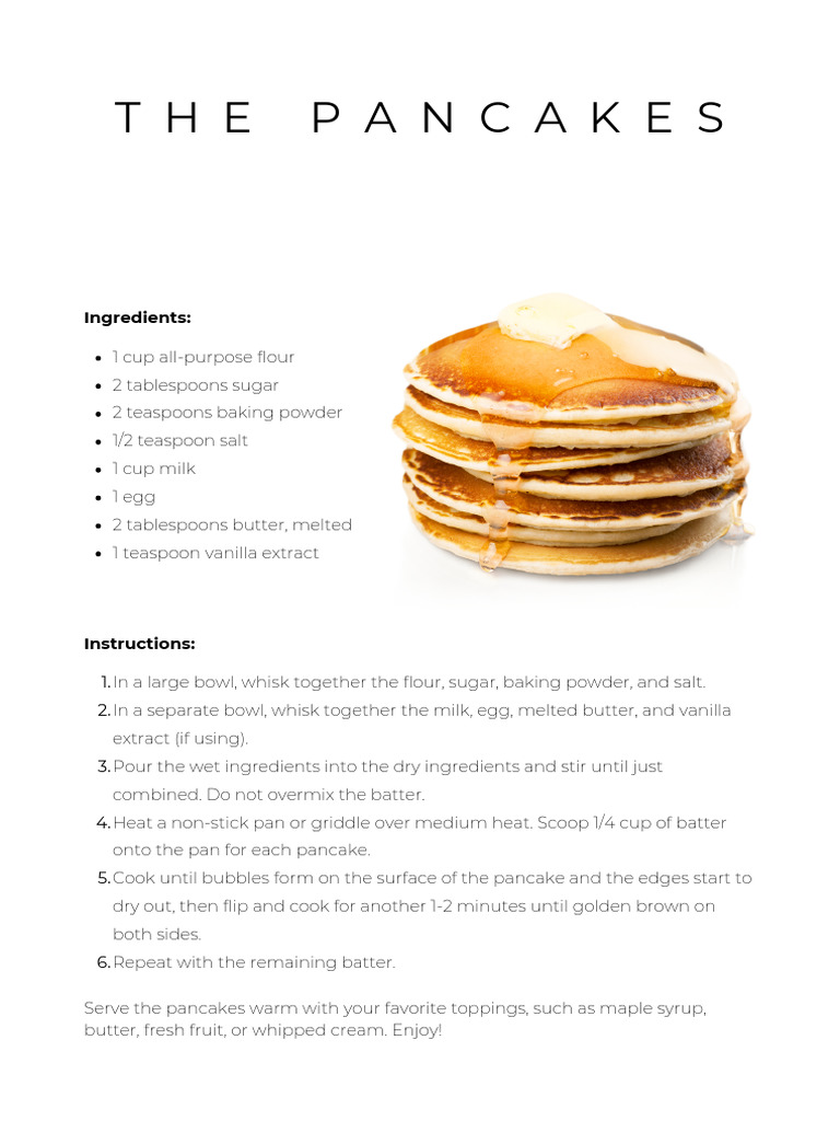 Easy Homemade Pancake Recipe | PDF