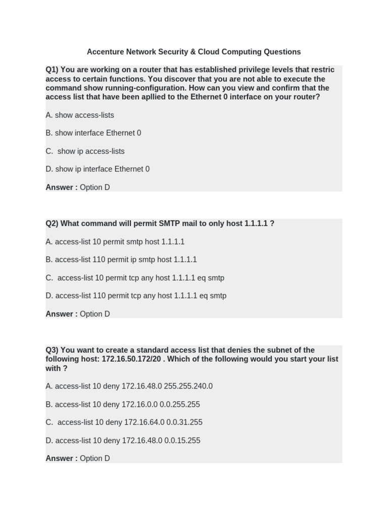 Network Cloud Security Quiz Pdf Control Flow Cloud Computing
