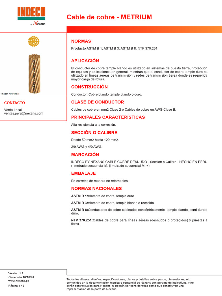 Ficha Tecnica - Conductor PJ - 2 | PDF | Conductor electrico | Cobre