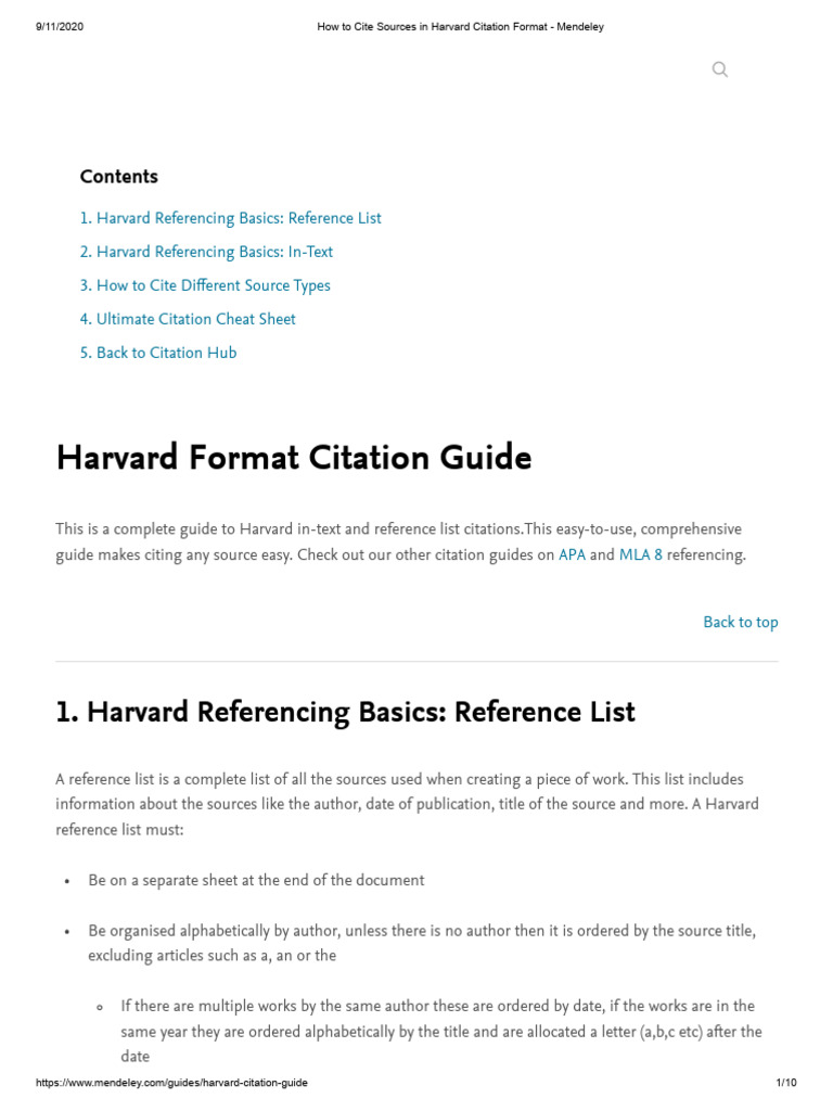 How to Cite Sources in Harvard Citation Format - Mendeley | PDF ...