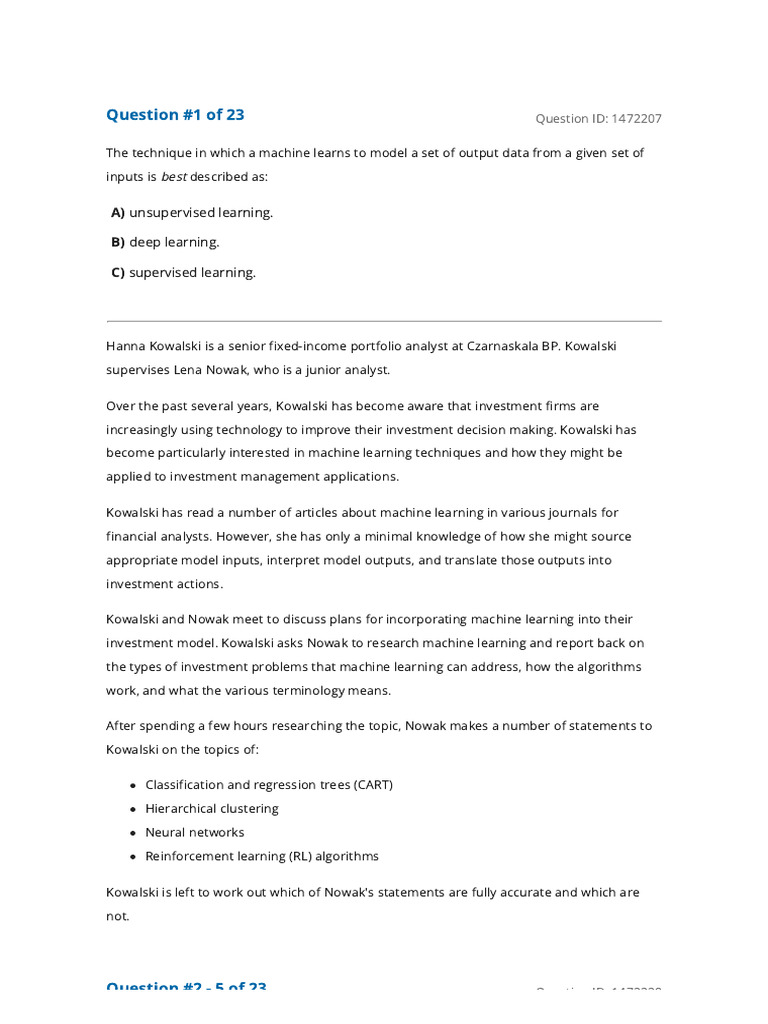 Machine Learning in Investment Analysis | PDF | Machine Learning ...
