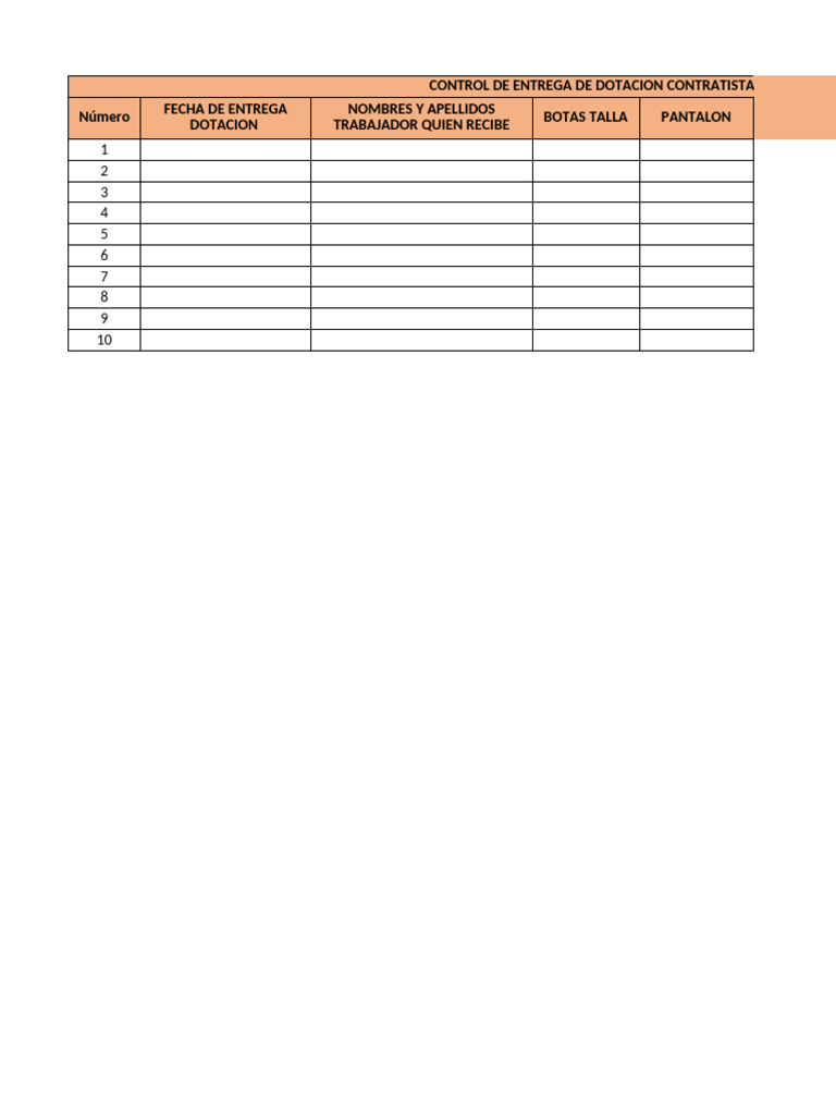 Control de Dotación para Contratistas | PDF