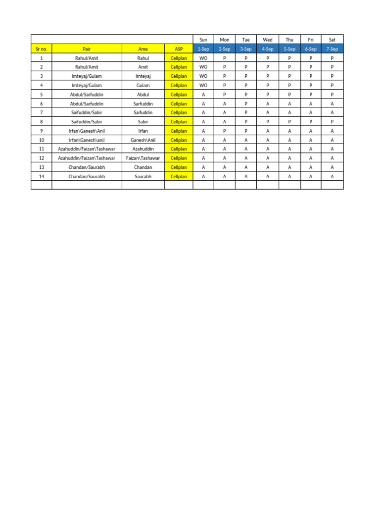 Celplan_Sept_Attendence (2) | PDF
