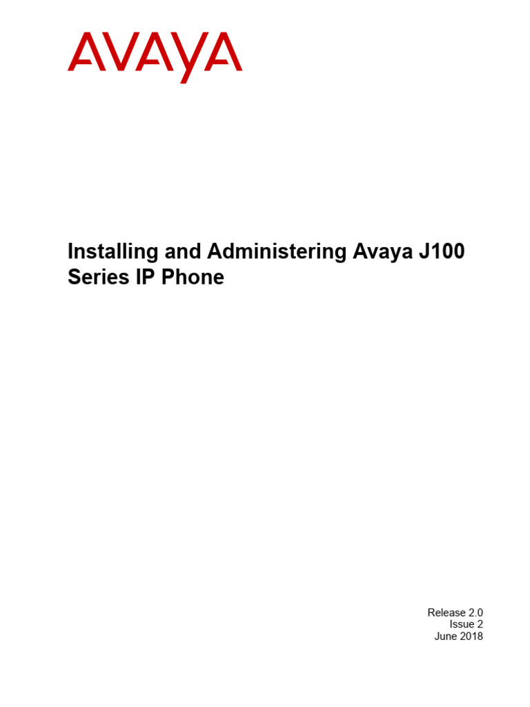 Avaya J100 Series IP Phone Installation Guide | PDF | Session Initiation Protocol | Computing