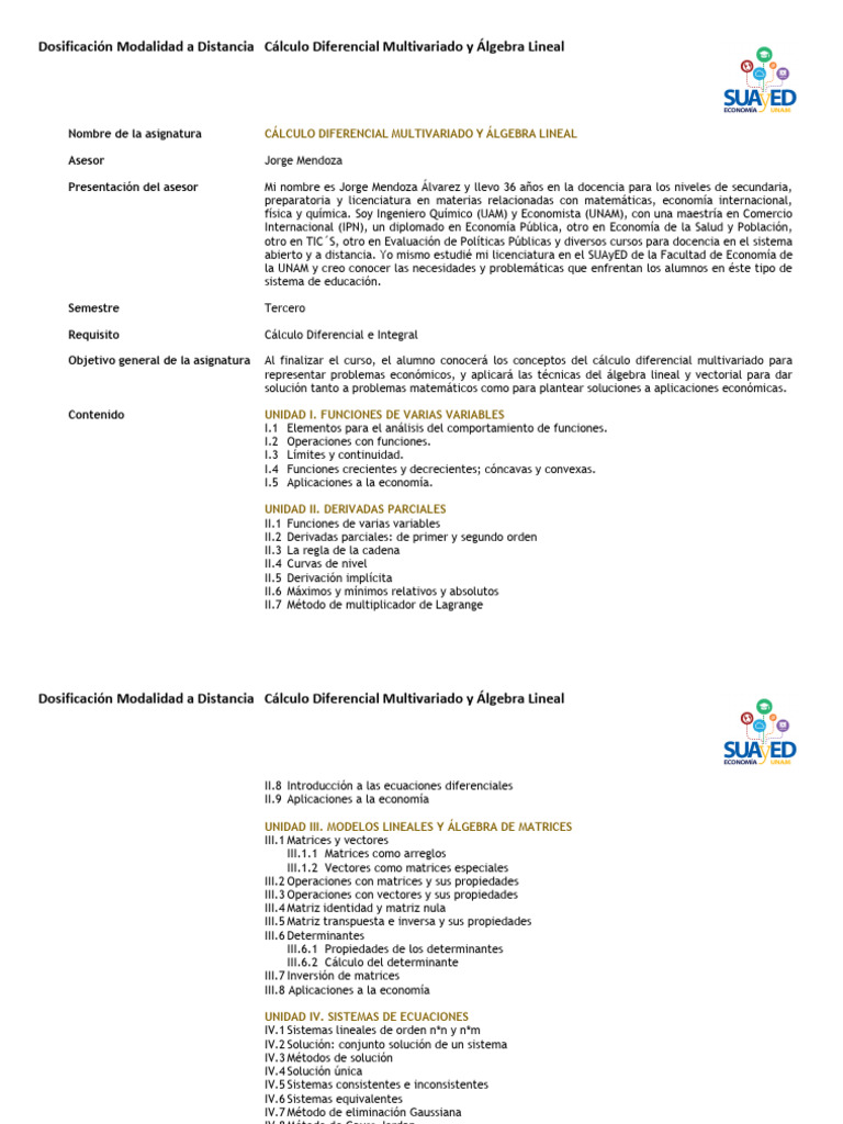 Cálculo Multivariado y Álgebra en Línea | PDF | Matriz (Matemáticas ...