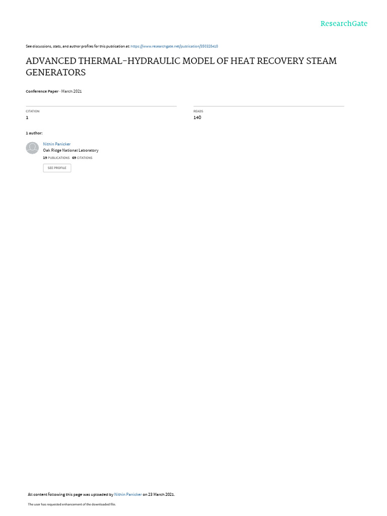 Advanced Thermal-Hydraulic Model of Heat Recovery Steam Generators | PDF | Computational Fluid ...