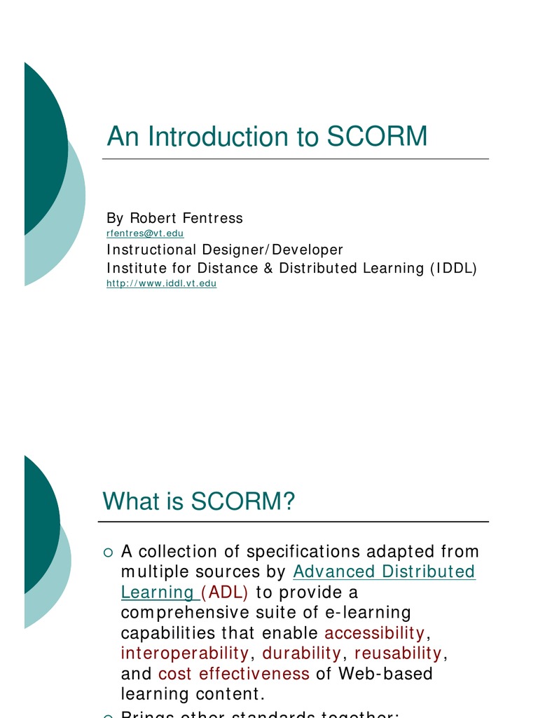 An Introduction To SCORM | PDF | Educational Devices | Educational Technology