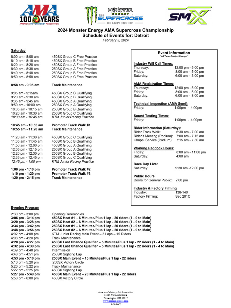 Schedule | PDF | Motorsport | Formula One