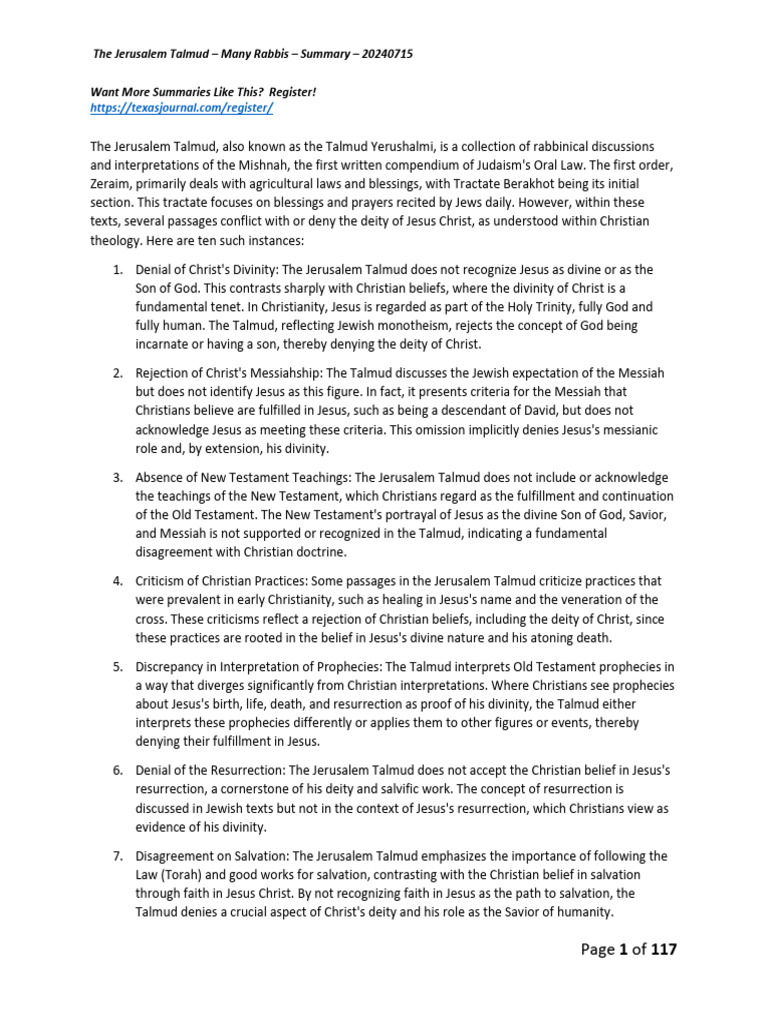 Jerusalem Talmud | PDF | Judaism | Talmud