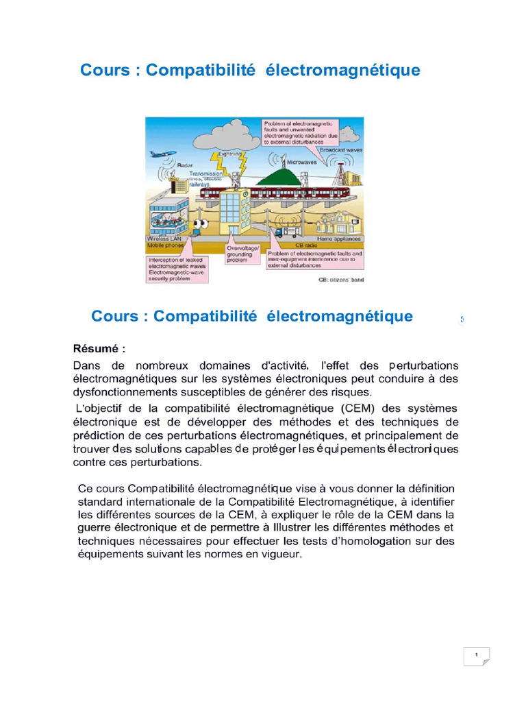 Cours Compatibilité Electromagnetique | PDF