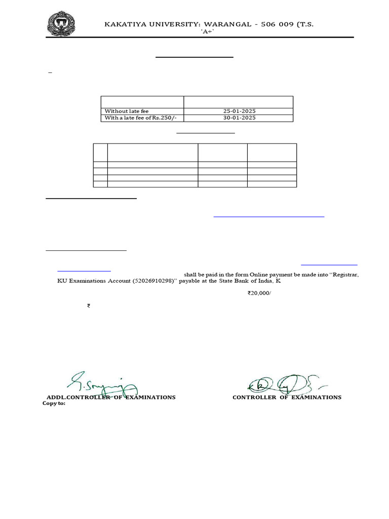 FEE NOTIFI I-SEM 07-01-2025 | PDF