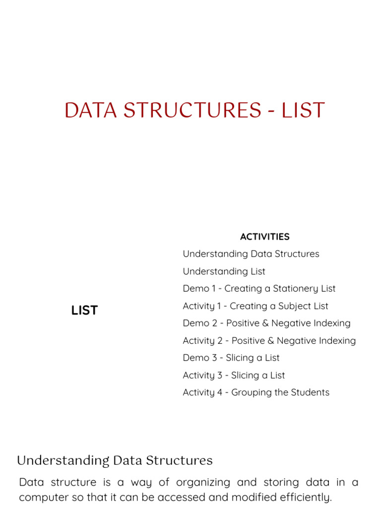 Data Structure - List | PDF | Software Engineering | Computing