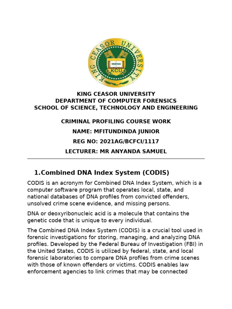 Forensic Tools: CODIS & IBIS Overview | PDF | Dna Profiling | Biometrics