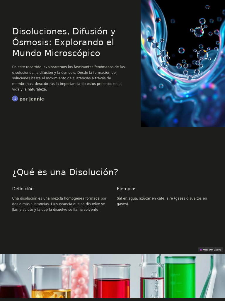 Disoluciones, Difusión y Ósmosis | PDF