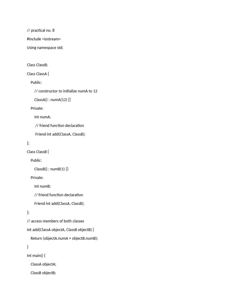 Friend Function C++ Practical | PDF