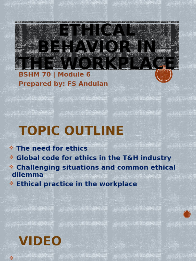 6 Ethical Behavior in The Workplace | PDF | Morality | Social Psychology