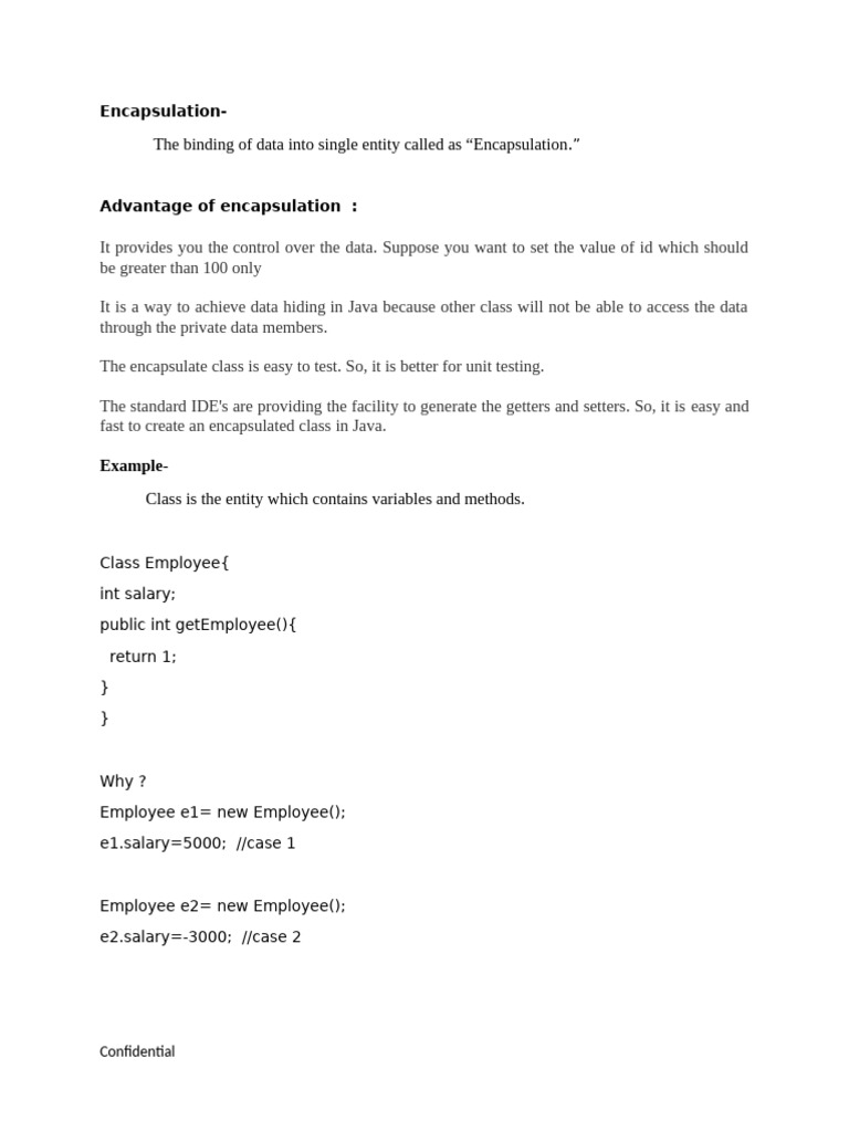 Understanding Java Encapsulation Benefits | PDF | Class (Computer Programming) | Computer ...