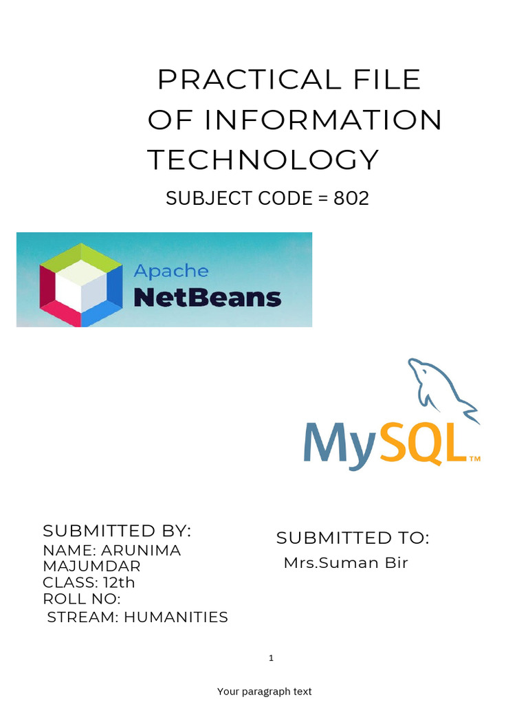 I.T Practical File PDF | PDF | Relational Database | Relational Model