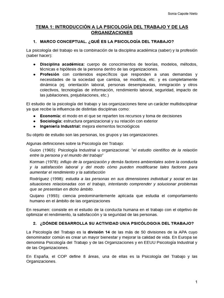 Wuolah Free TEMA 1 INTRODUCCION A LA PSICOLOGIA DEL TRABAJO Y DE LAS ORGANIZACIONES Documentos ...