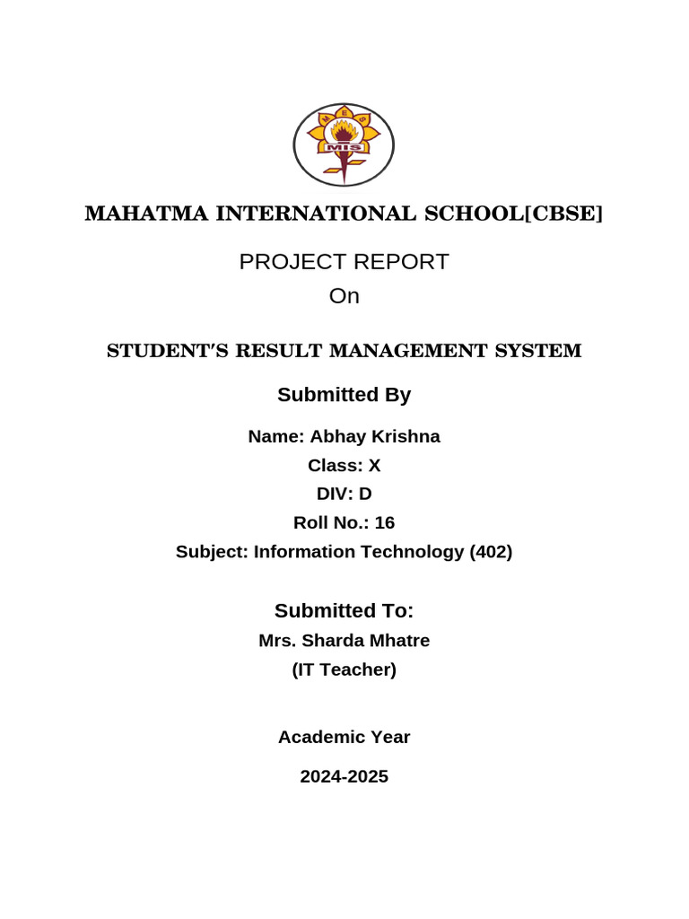 10th IT (402) Refrence Project File 2024-2025 | PDF | Databases | Microsoft Windows