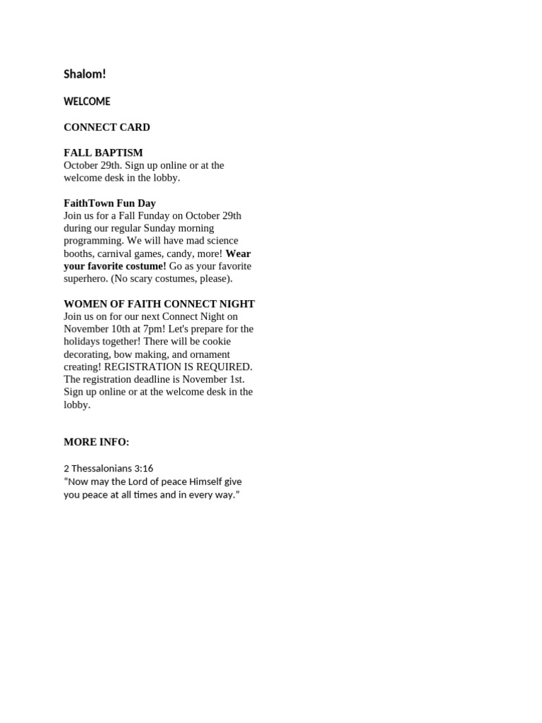 Shalom Greeting | PDF