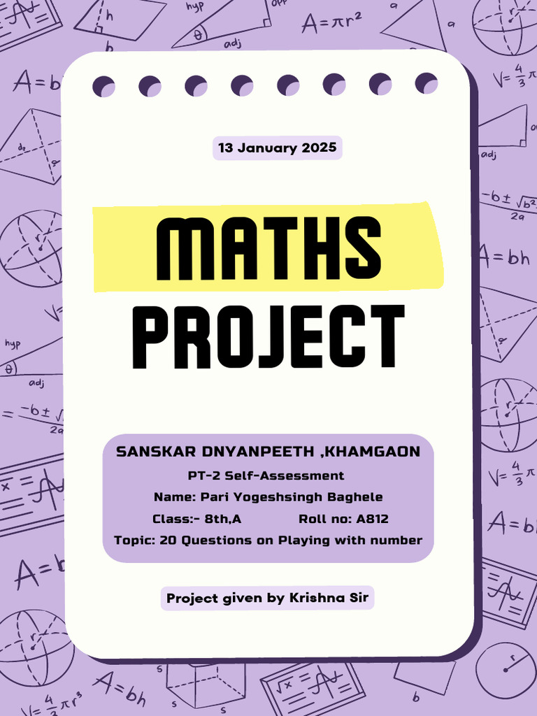 Purple and White Scribble Science Project Cover A4 Document (4) | PDF