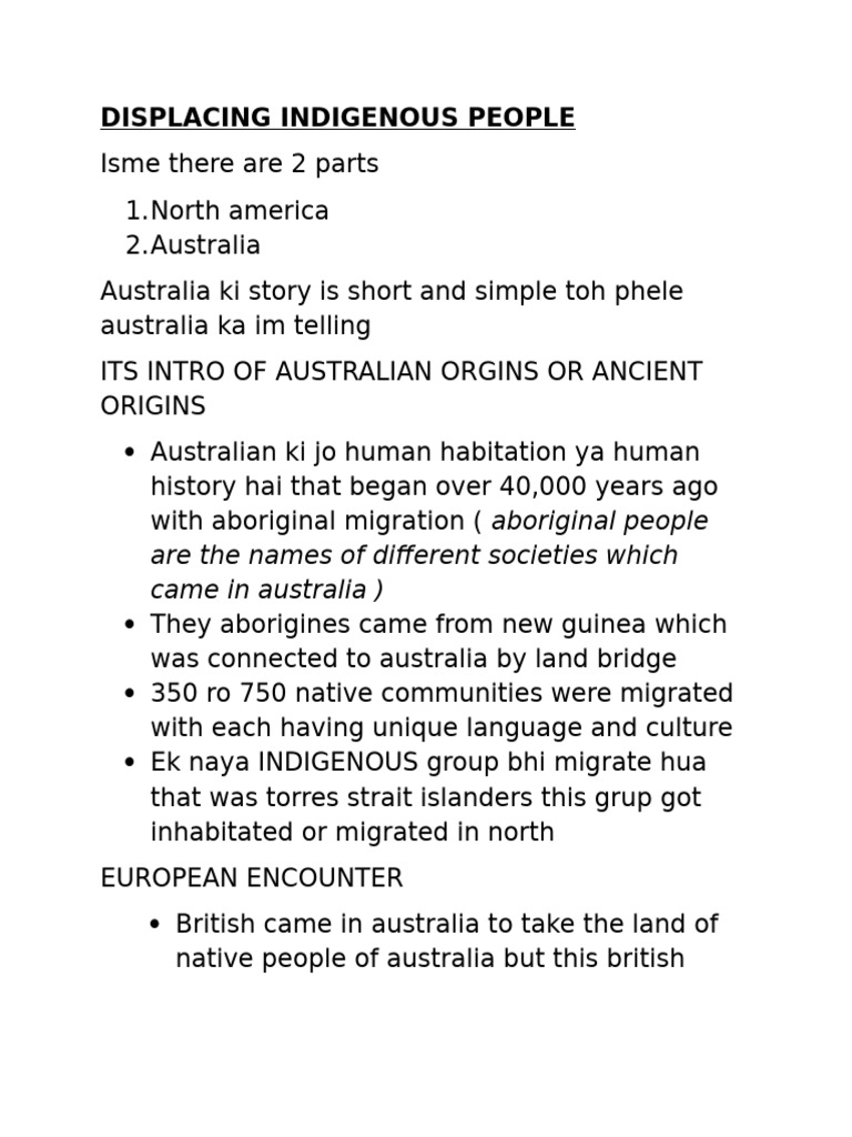 Indigenous Displacement History | PDF | North America | Australia