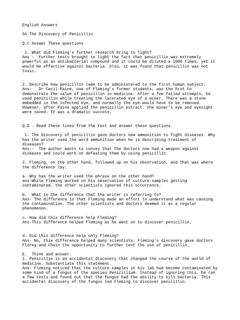 5A Discovery of Penicillin | PDF | Penicillin | Medical Specialties