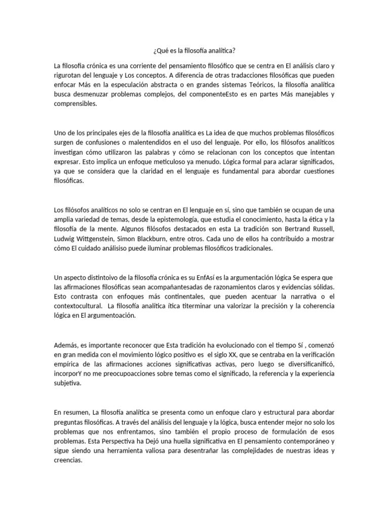 Qué es la filosofía analítica | PDF | Filosofía Analítica | Lógica